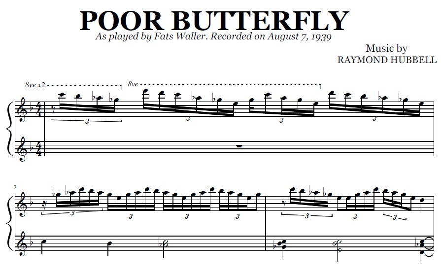 Poor Butterfly - Fats Waller (Sheet Music) | PDF Transcription