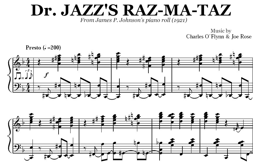 Dr Jazzes Raz-Ma-Taz - James P. Johnson (Sheet Music) | PDF Transcription