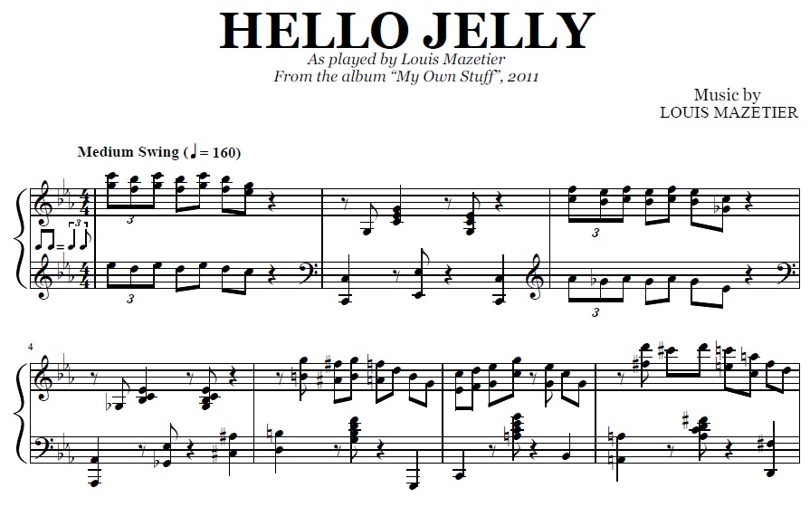 Hello Jelly - Louis Mazetier (Sheet Music) | PDF Transcription