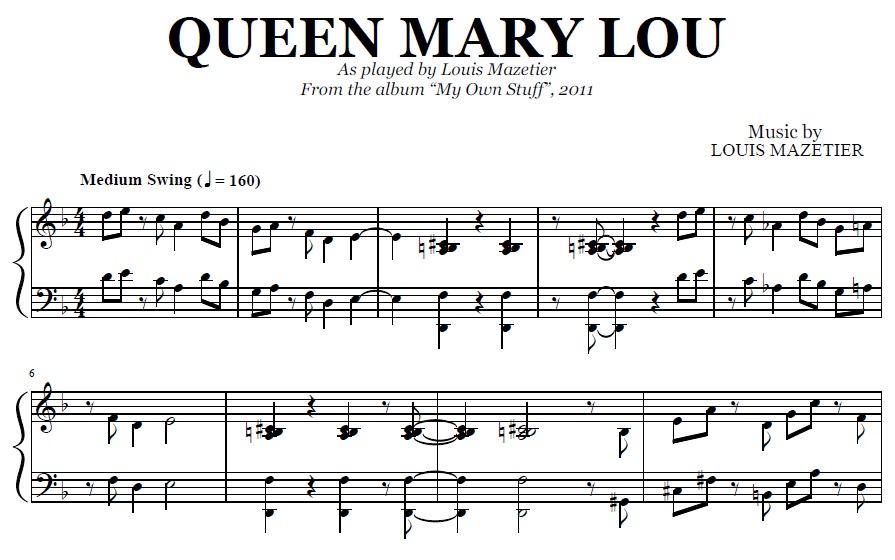 Queen Mary Lou - Louis Mazetier (Sheet Music) | PDF Transcription