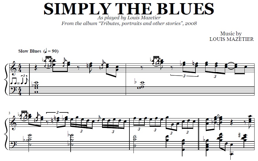 Simply The Blues - Louis Mazetier (Sheet Music) | PDF Transcription