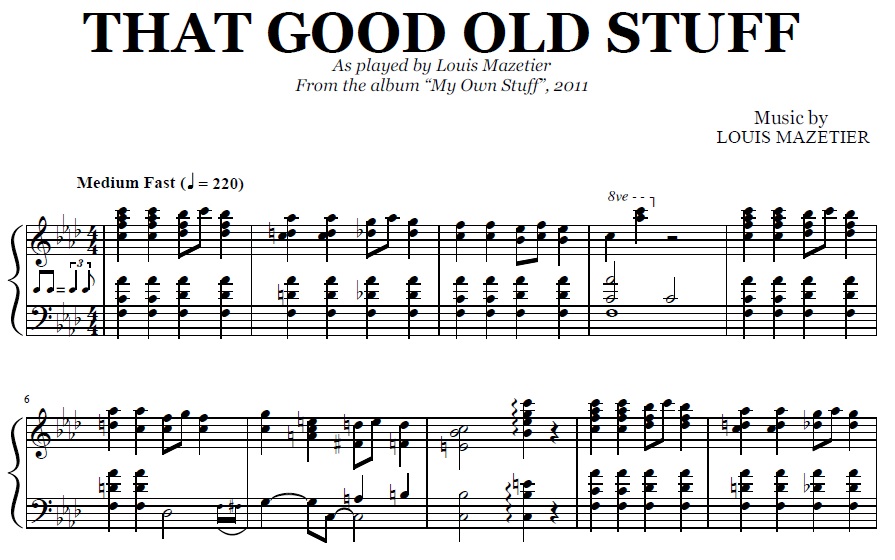 That Good Old Stuff - Louis Mazetier (Sheet Music) | PDF Transcription