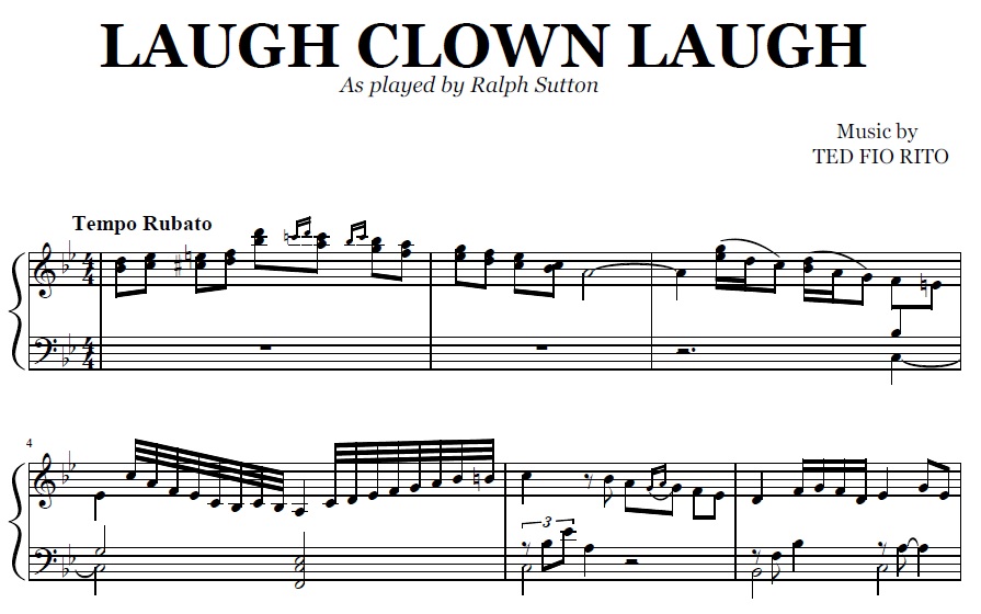 Laugh, Clown, Laugh - Ralph Sutton (Sheet Music) | PDF Transcription