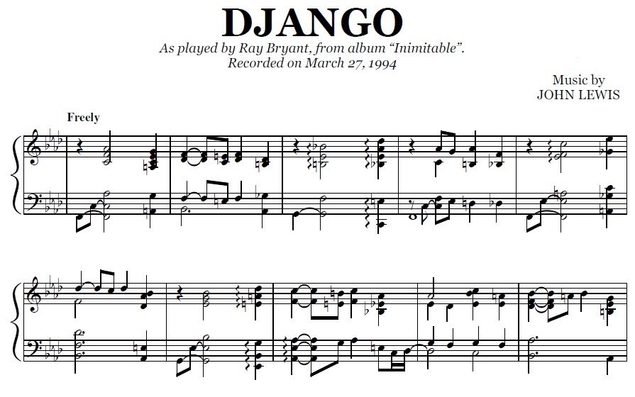Django - Ray Bryant (Sheet Music) | PDF Transcription