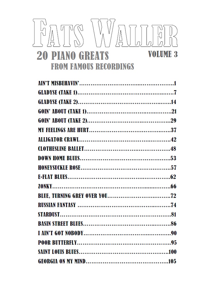 Fats Waller Piano Solos Vol.3 | Jazz Piano Transcriptions